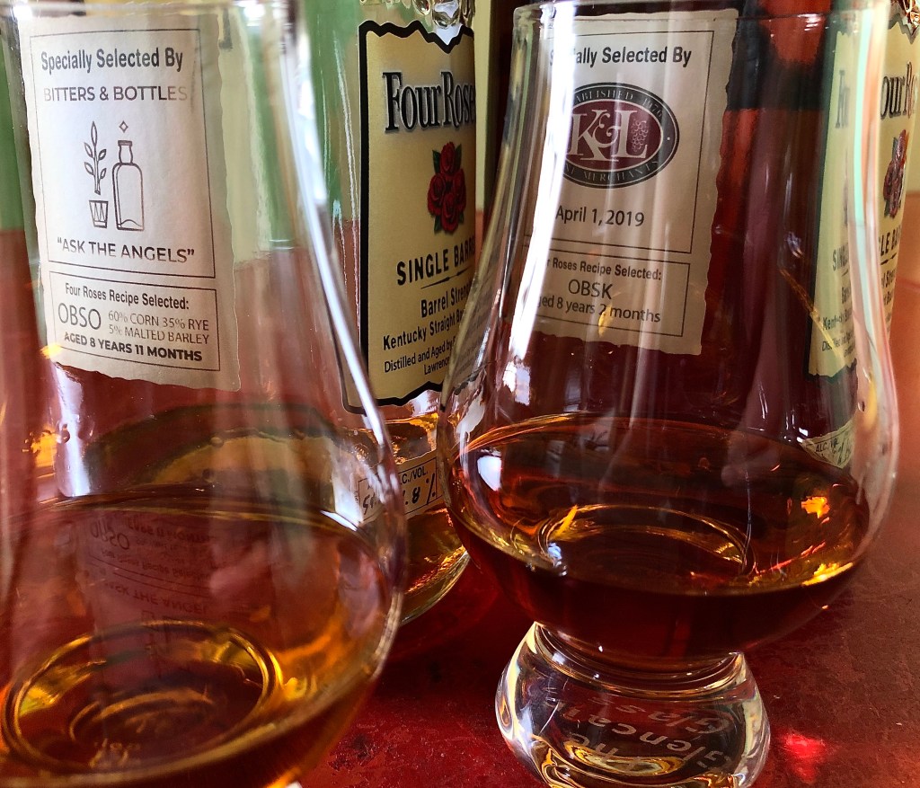 Comparison: Two Four Roses Barrel Strength Single Barrels – OBSK & OBSO ...